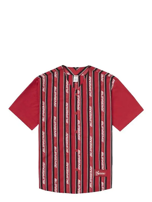 Supreme Jacquard Logo Baseball Jersey - Red