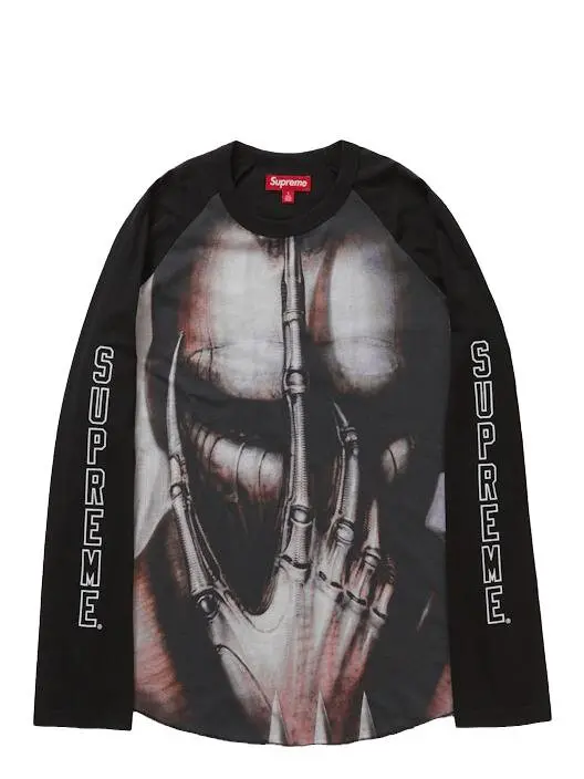 Supreme H.r. Giger Raglan Long Sleeve Top - Black