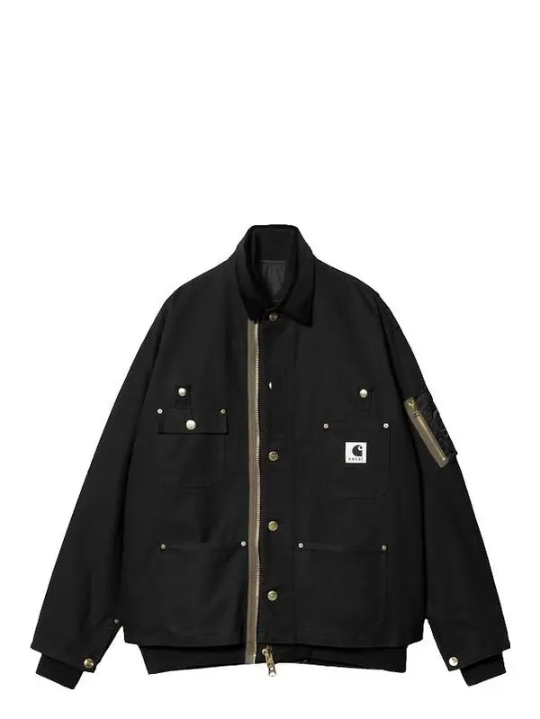 Sacai X Carhartt Wip Canvas Ma-1 Michigan Jacket - Black