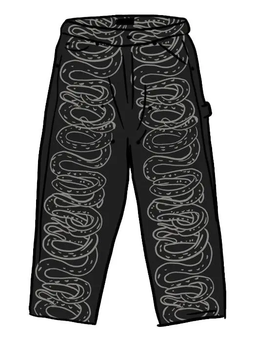 Supreme X Hysteric Glamour Snake Denim Painter Pant - Black