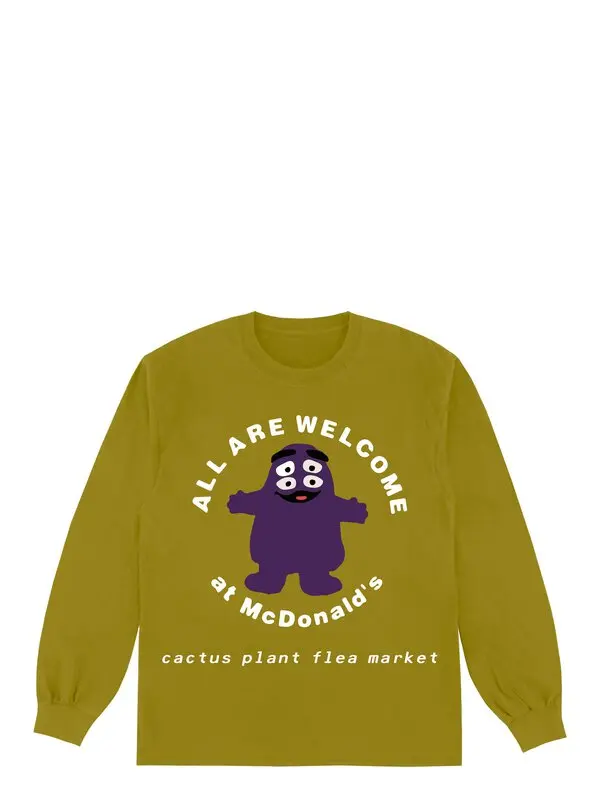 CACTUS PLANT FLEA MARKET X Mcdonald's Grimace Long Sleeve T-shirt - Pickle