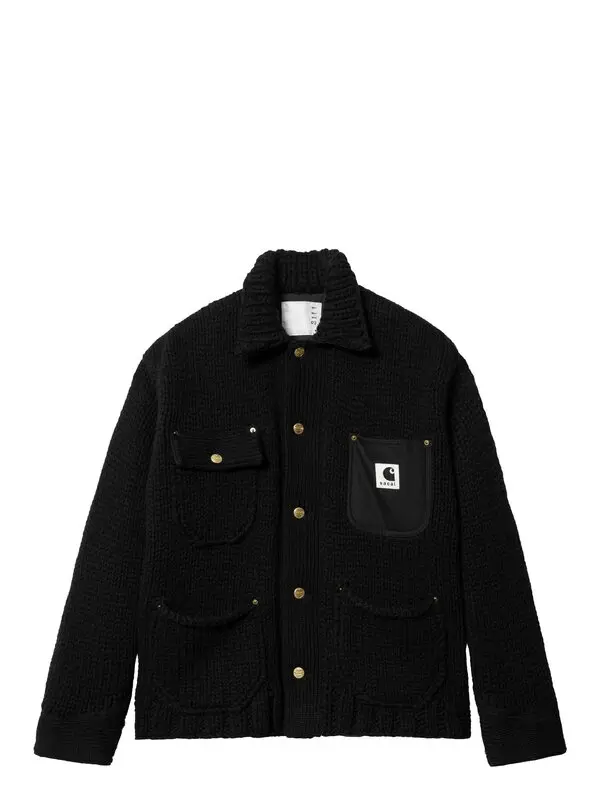 Sacai X Carhartt Wip Knit Michigan Jacket - Black