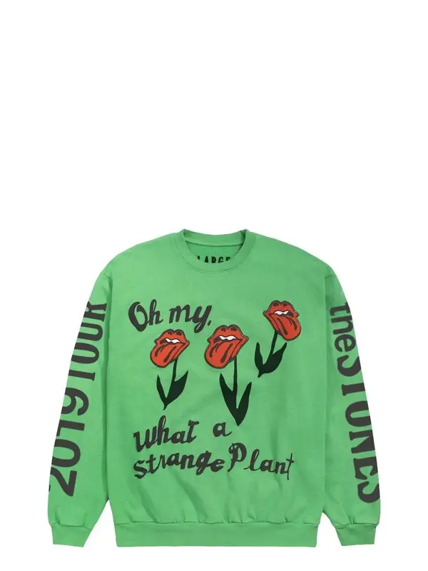 CACTUS PLANT FLEA MARKET Rolling Stones 2019 Tour Crewneck Sweatshirt - Green
