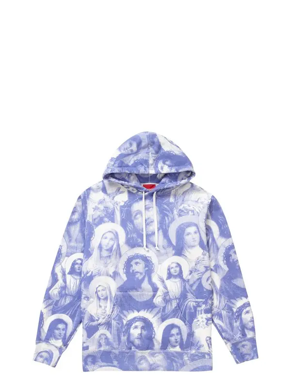 Supreme Jesus And Mary Hooded Sweatshirt - Purple