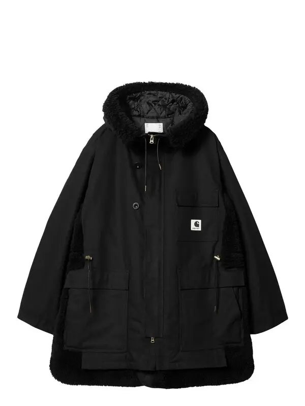 Sacai X Carhartt Wip Canvas Siberian Parka - Black