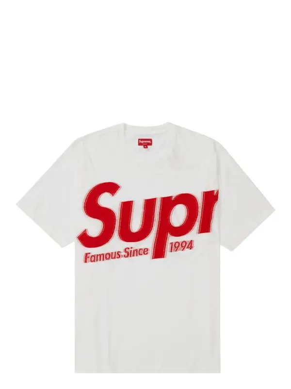 Supreme Intarsia Spellout Short Sleeve Top - White