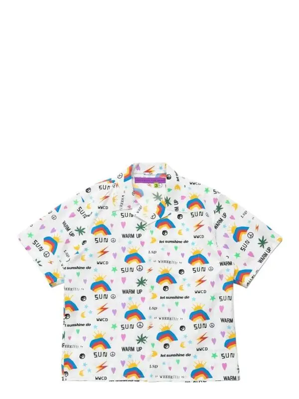 CACTUS PLANT FLEA MARKET Crop Aloha Lsd Shirt - White