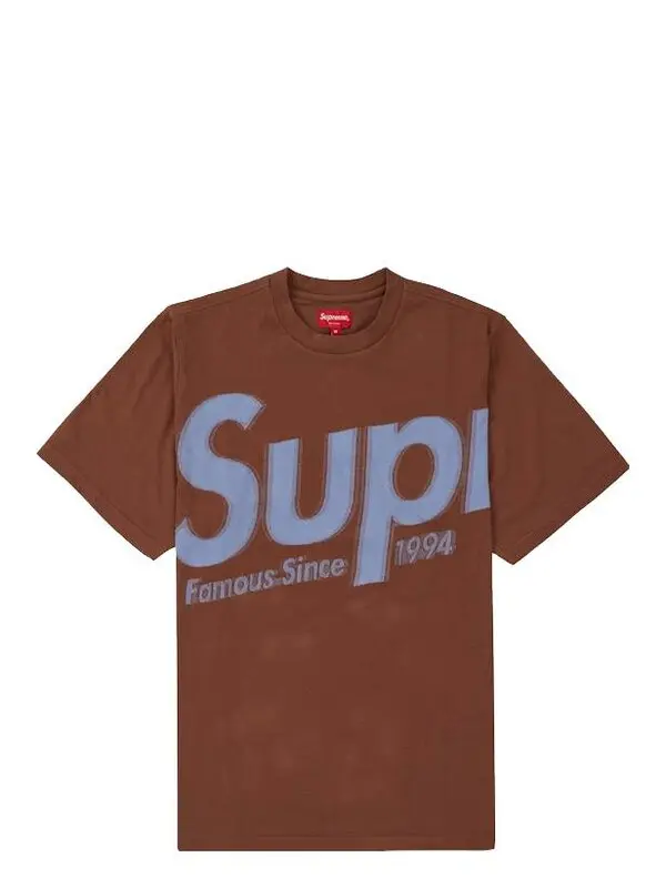 Supreme Intarsia Spellout Short Sleeve Top - Brown
