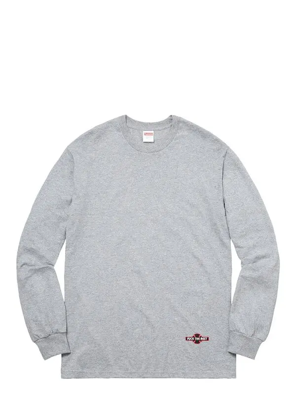 Supreme Independent Fuck The Rest Long Sleeve Tee Shirt - Heather Grey