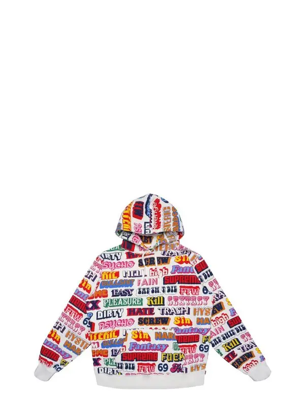Supreme X Hysteric Glamour Text Hooded Sweatshirt - White