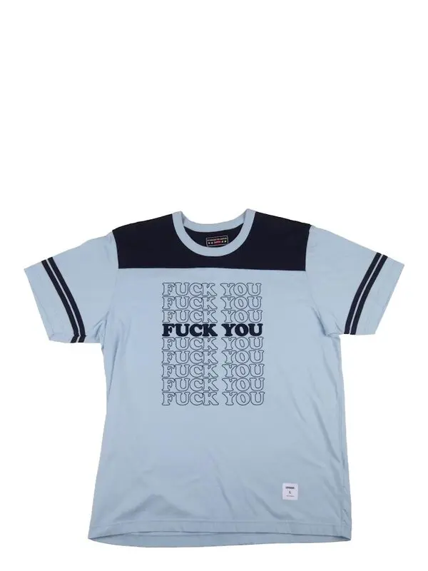 Supreme Hysteric Glamour Fuck You Football Tee Shirt - Light Blue