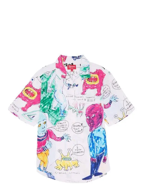 Supreme Daniel Johnston Rayon Short Sleeve Shirt - White