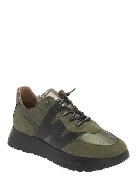 WONDERS Oslo Sneaker - Khaki Black Lead Combo