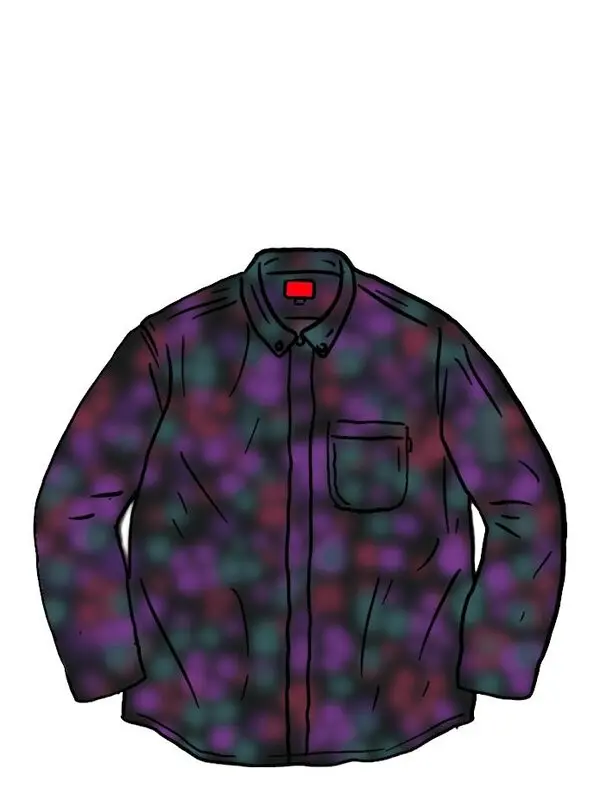 Supreme Digi Floral Corduroy Shirt - Navy Blue