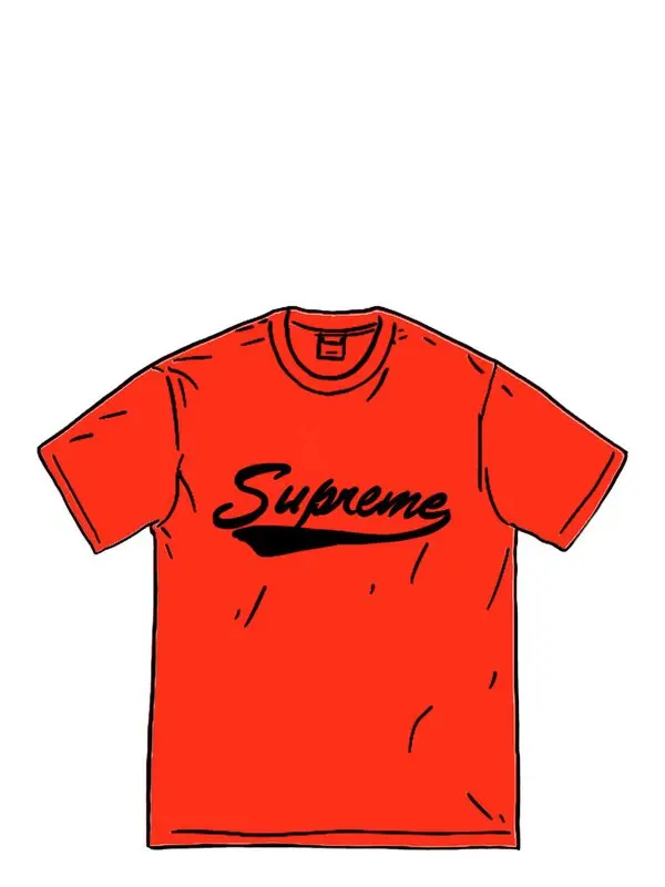 Supreme Intarsia Script Short Sleeve Top - Red