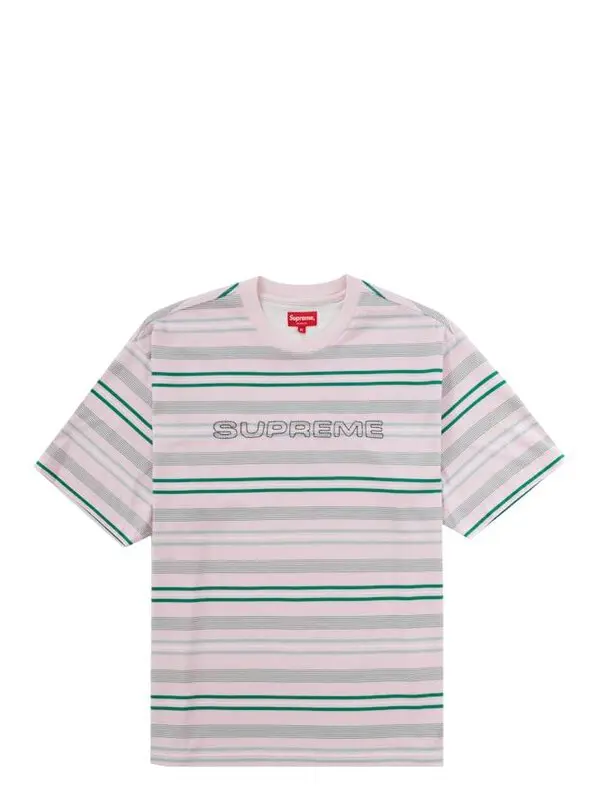Supreme Dash Stripe Short Sleeve Top - Pink