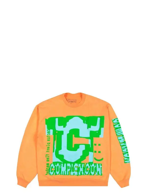 CACTUS PLANT FLEA MARKET X Complexcon Crewneck Sweatshirt - Fluro Orange