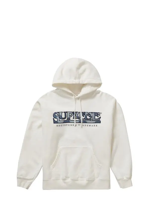 Supreme Denim Logo Hooded Sweatshirt - White