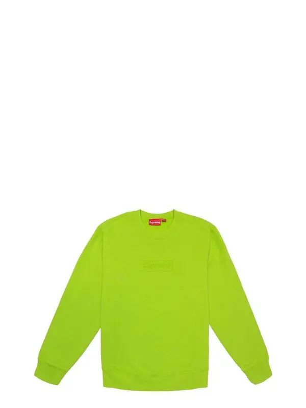 Supreme Cutout Logo Crewneck Sweatshirt - Lime