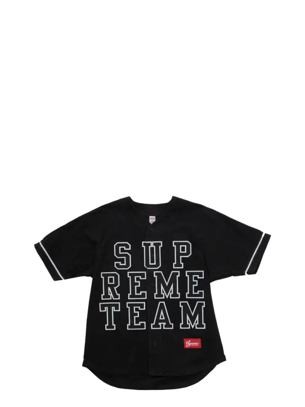 Supreme Denim Baseball Jersey - Black