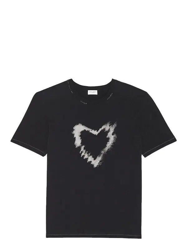 Saint Laurent Heart T-shirt - Black
