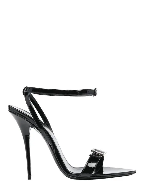 Saint Laurent Gippy Buckled Sandal Heels - Black