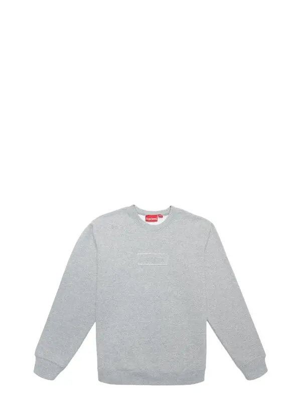 Supreme Cutout Logo Crewneck Sweatshirt - Heather Grey