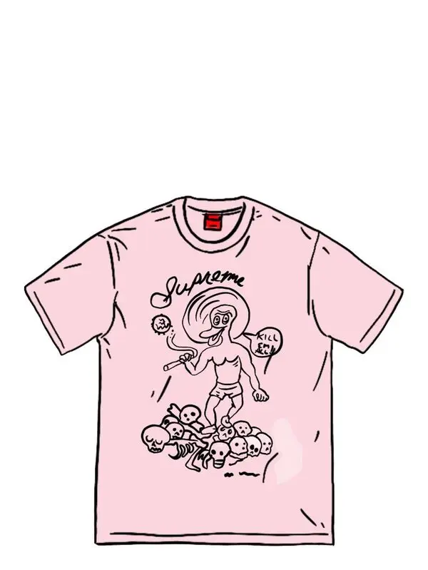 Supreme Daniel Johnston Kill Em All Tee Shirt - Light Pink