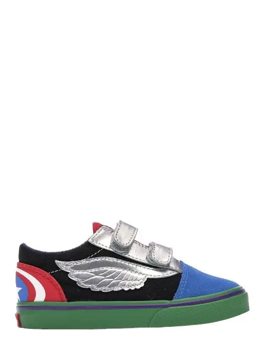 VANS Old Skool Velcro High Top Sneakers With Wing Detailing - Multicolor