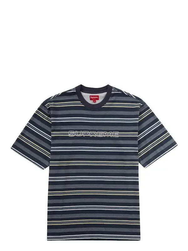 Supreme Dash Stripe Short Sleeve Top - Navy Blue