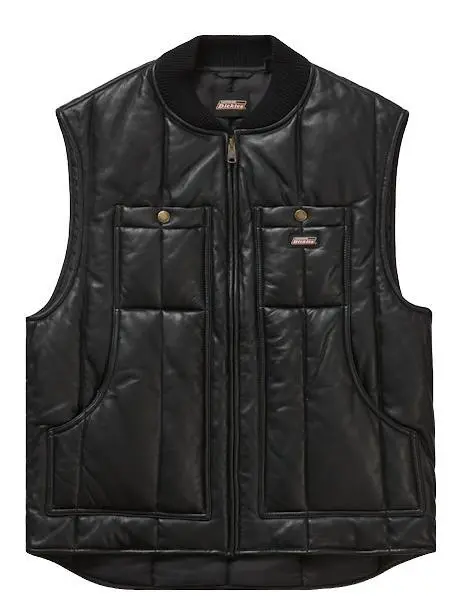 Supreme Dickies Leather Work Vest - Black
