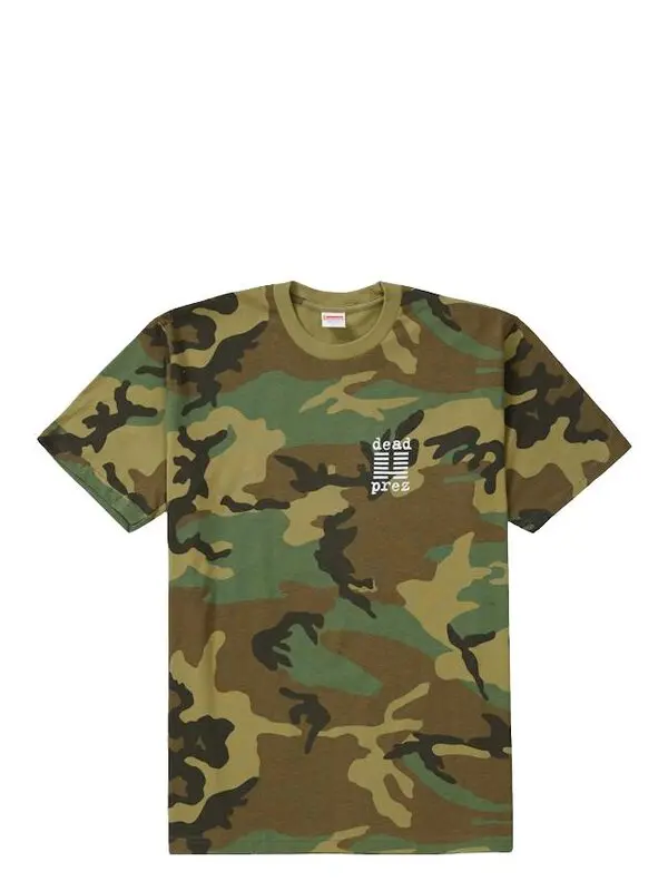 Supreme Dead Prez Tee Shirt - Woodland Camo