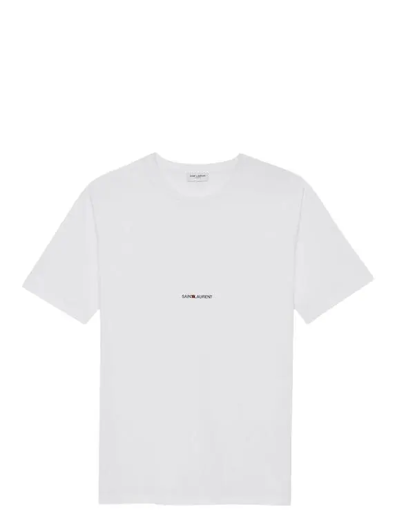 Saint Laurent Logo Rive Gauche T-shirt - White/black