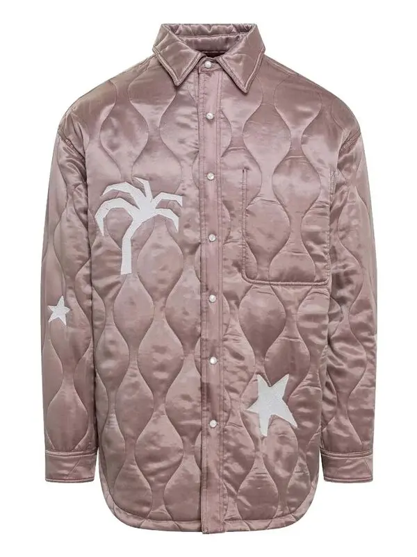 Palm Angels Life Is A Palm Quilted Overshirt - Beige