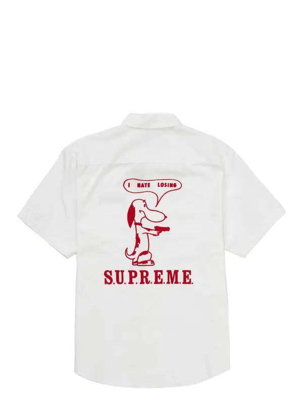 Supreme Dog Short Sleeve Work Shirt - White