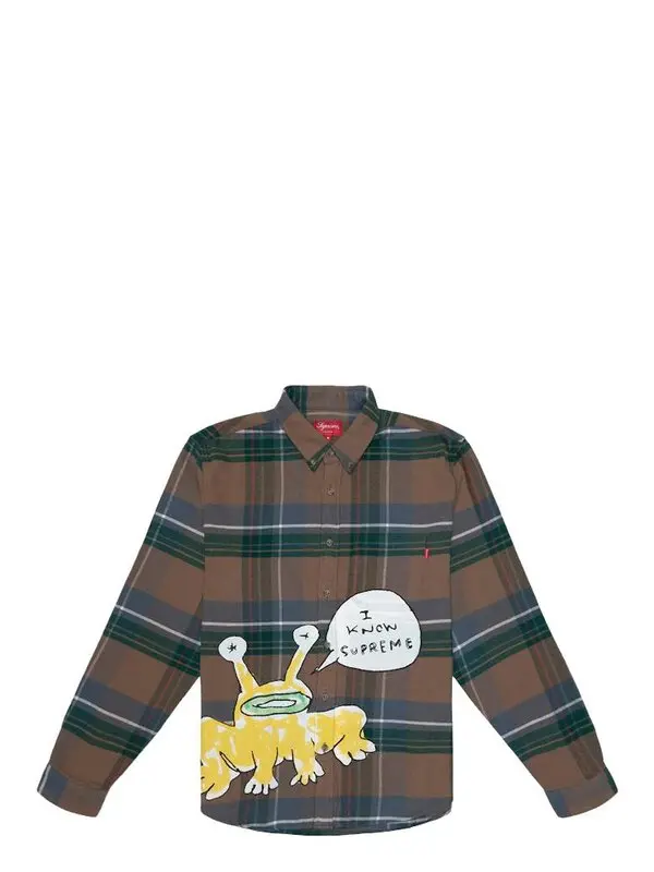 Supreme Daniel Johnston Plaid Shirt - Tan