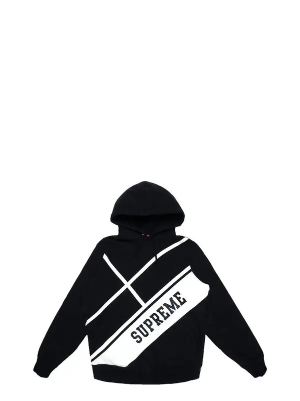 Supreme Diagonal Hooded Sweatshirt - Black