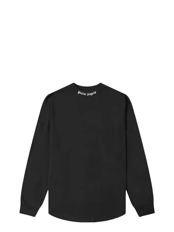 Palm Angels Logo Mock Neck Longsleeve T-shirt - Black/white