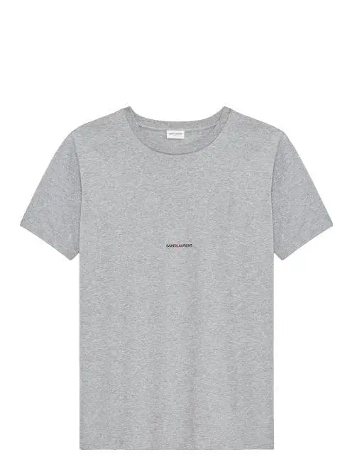 Saint Laurent Logo Rive Gauche T-shirt - Grey Rinse