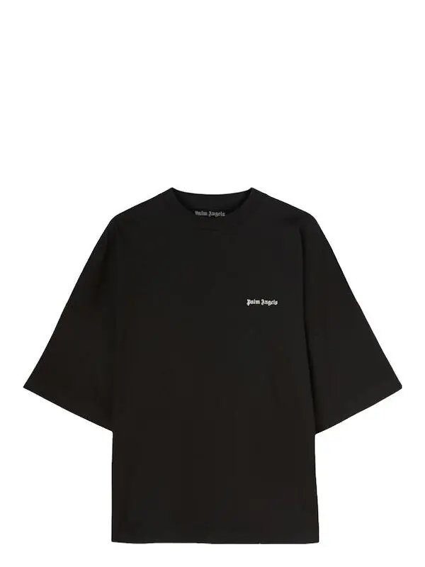 Palm Angels Logoembroidered Cotton T-shirt - Black