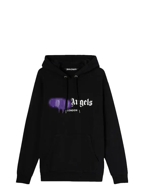 Palm Angels London Sprayed Hoodie - Black/purple