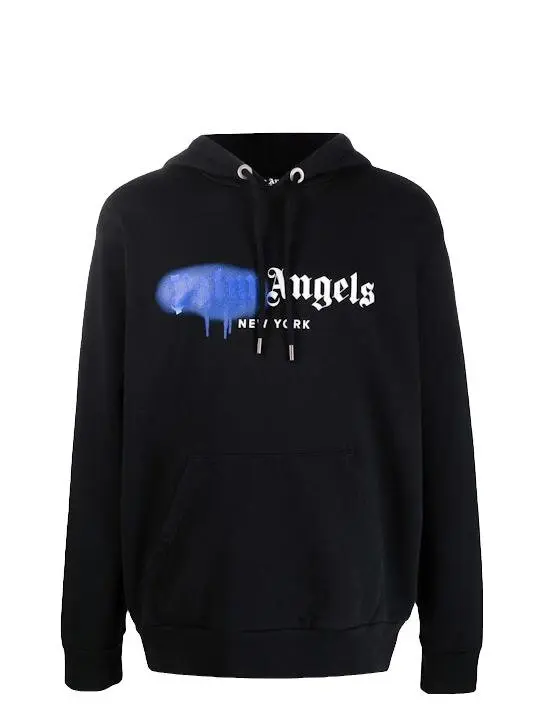 Palm Angels New York Sprayed Logo Sweatshirt - Black
