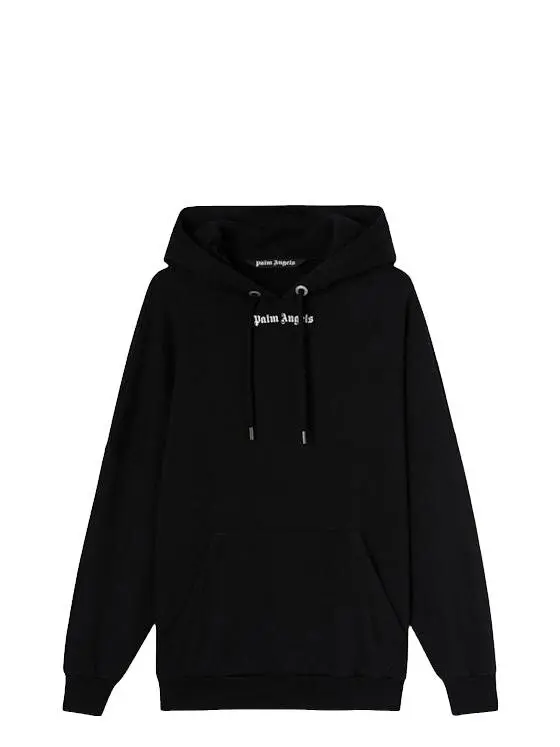 Palm Angels Logo Hooded Sweatshirt - Black/white