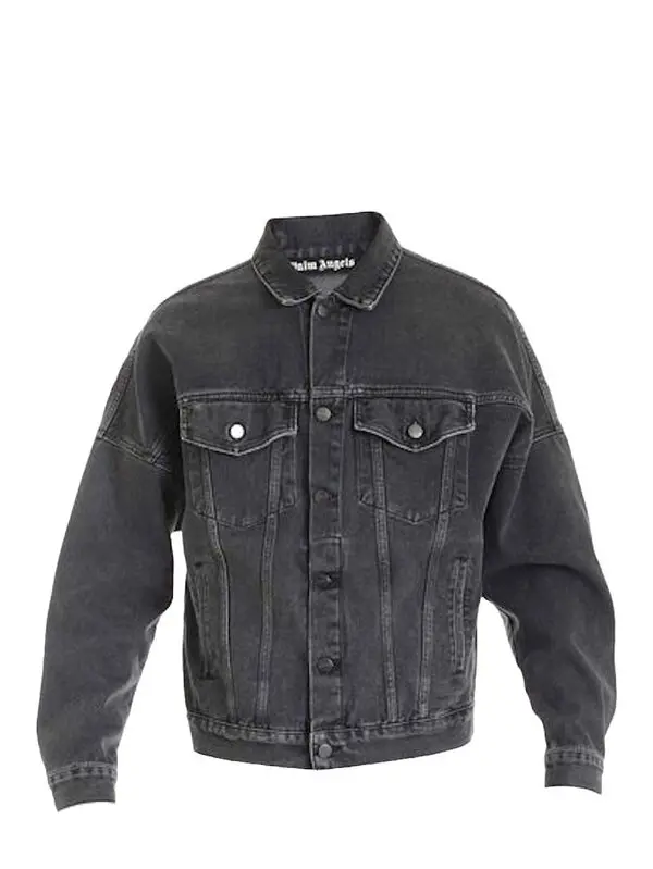 Palm Angels Logo Denim Jacket - Black