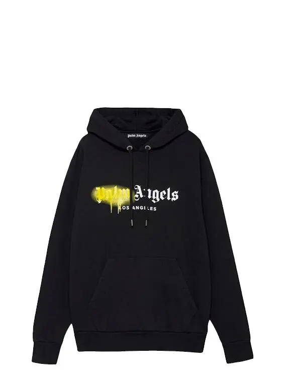 Palm Angels Los Angeles Sprayed Hoodie - Black/yellow