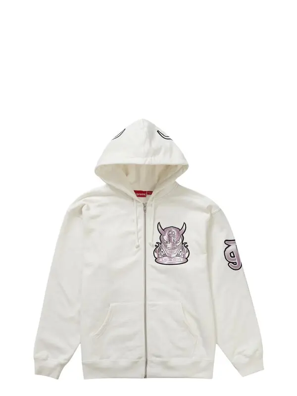 Supreme Demon Zip Up Hooded Sweatshirt - White