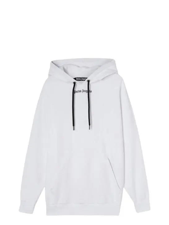Palm Angels Logo Hooded Sweatshirt - White/black