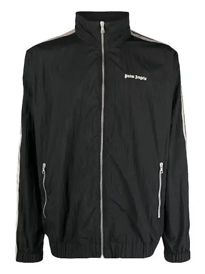 Palm Angels Logo-print Side-stripe Track Jacket - Black/off/white
