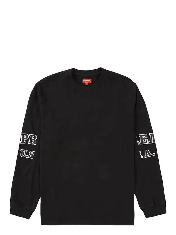 Supreme Long Sleeve Cutout Top - Black
