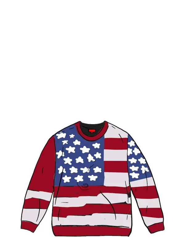 Supreme Digital Flag Sweater - Red